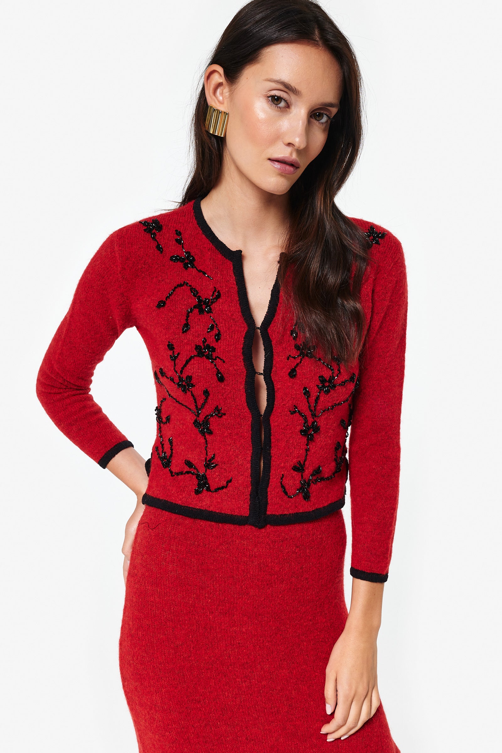 Moira Hand Embroidered Knit Cardigan – Couper