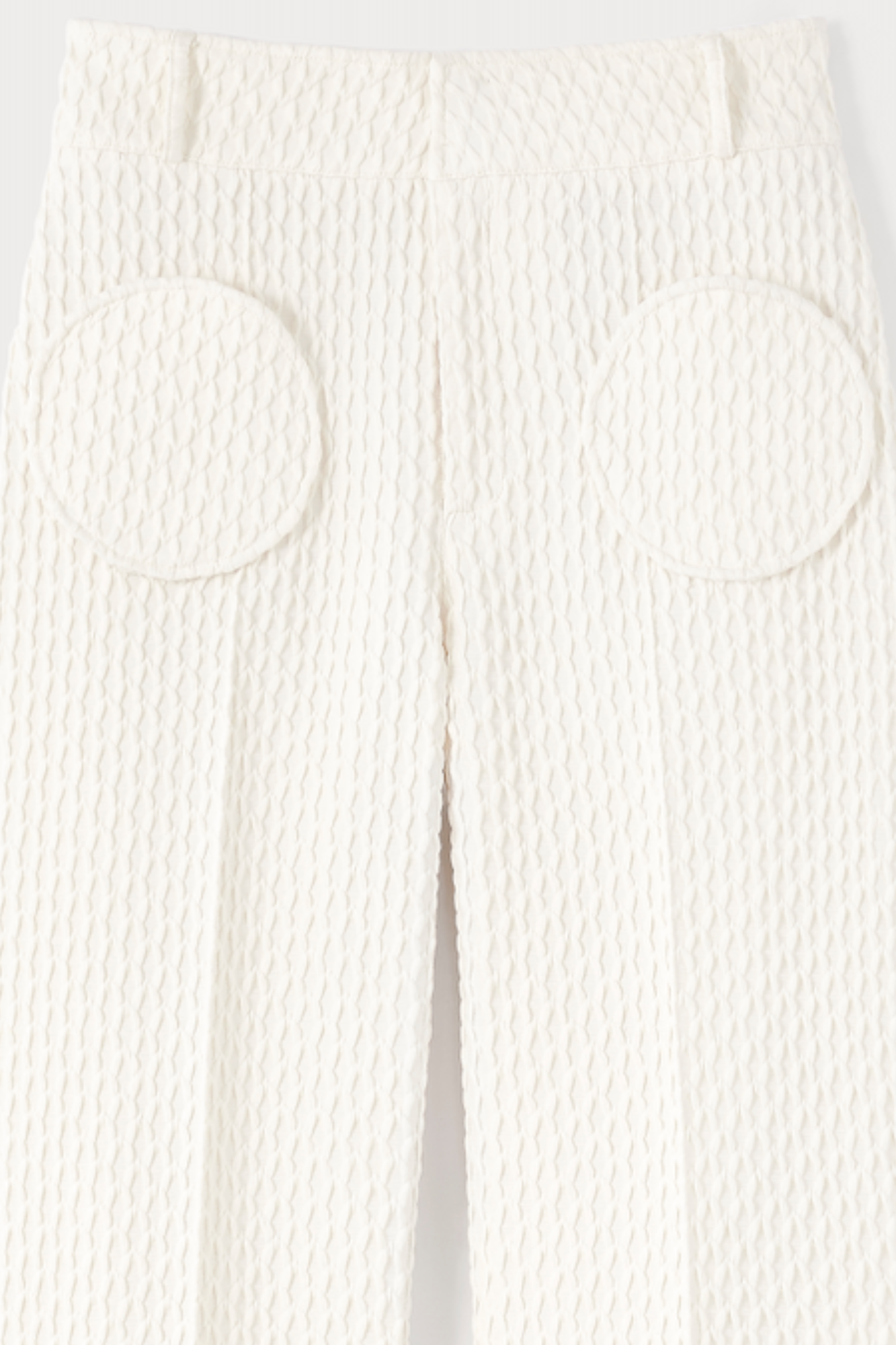 ECRU Flutter Flared Pants With Circular Pockets – Couper
